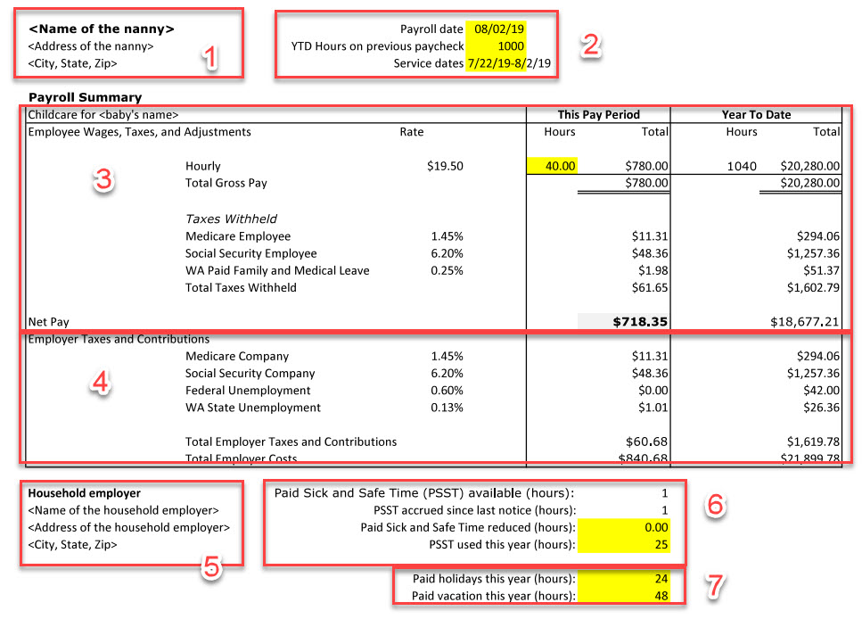 Prepare Free Nanny Payroll With Our Excel Template Nanny Self Help